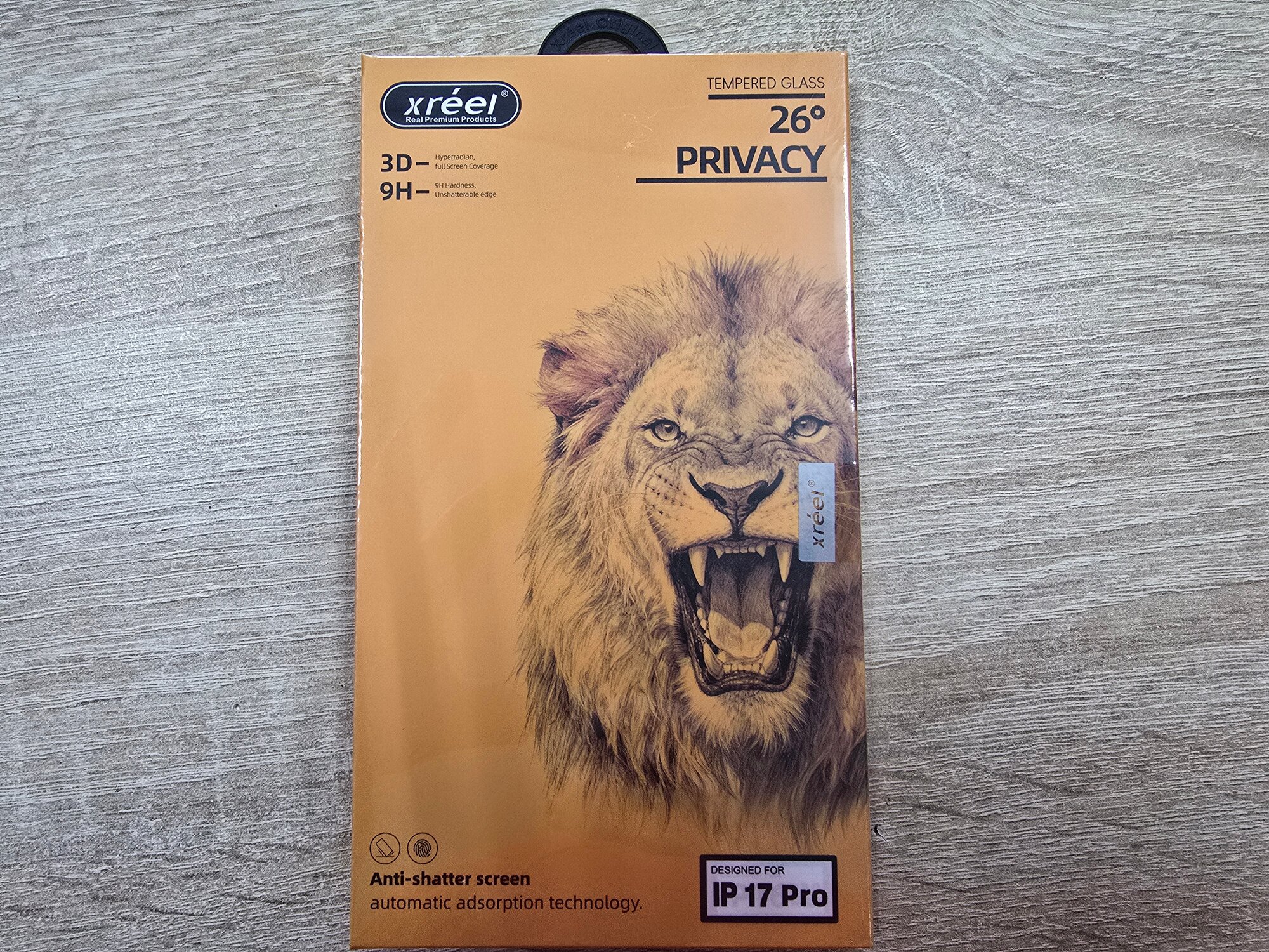 Защитное стекло Антишпион для iPhone 17 Pro/17/16 Pro (6.3"), Xreel Privacy X26, 3D/9H, с рамкой, 0.3 мм