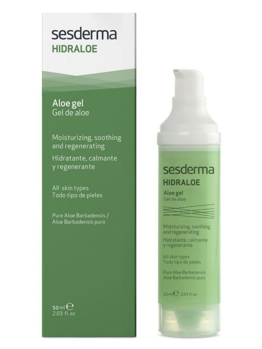 Гель Sesderma Hidraloe Aloe Gel для успокоения раздраженной и покрасневшей кожи до и после депиляции, 50 мл