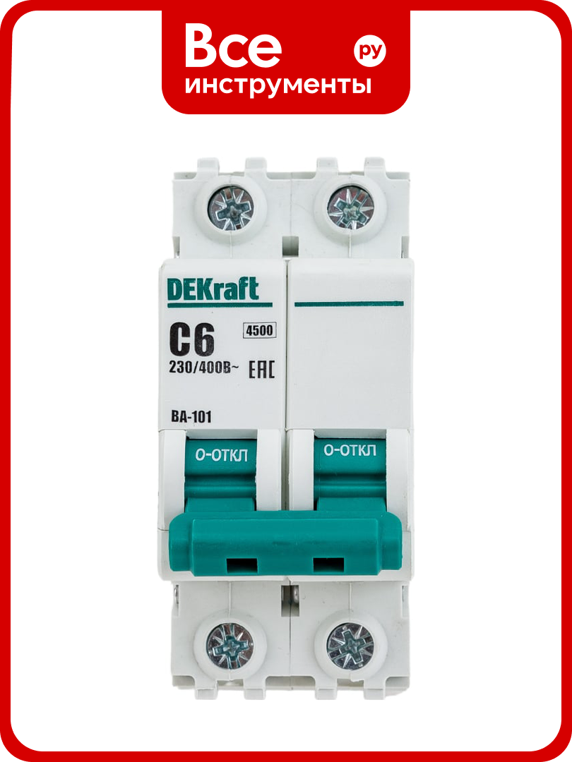 Автоматический выключатель DEKraft ВА101-2P-006A-C 11064DEK 121908