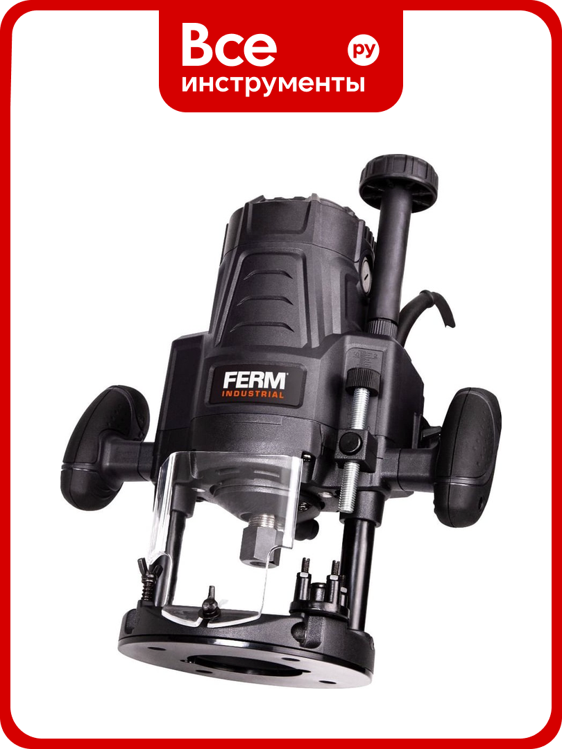 Фрезер FERM PRM1019P ручной с встроенным патрубком пылеотсоса, комплектом цангов 6‑12 мм и микролифтом