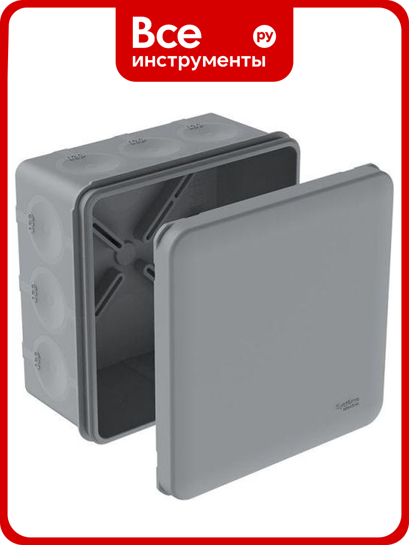 Коробка распределительная Systeme Electric MultiBox IP66 100x100x50 DIY (со стикером) серая SE IMT351981, серый