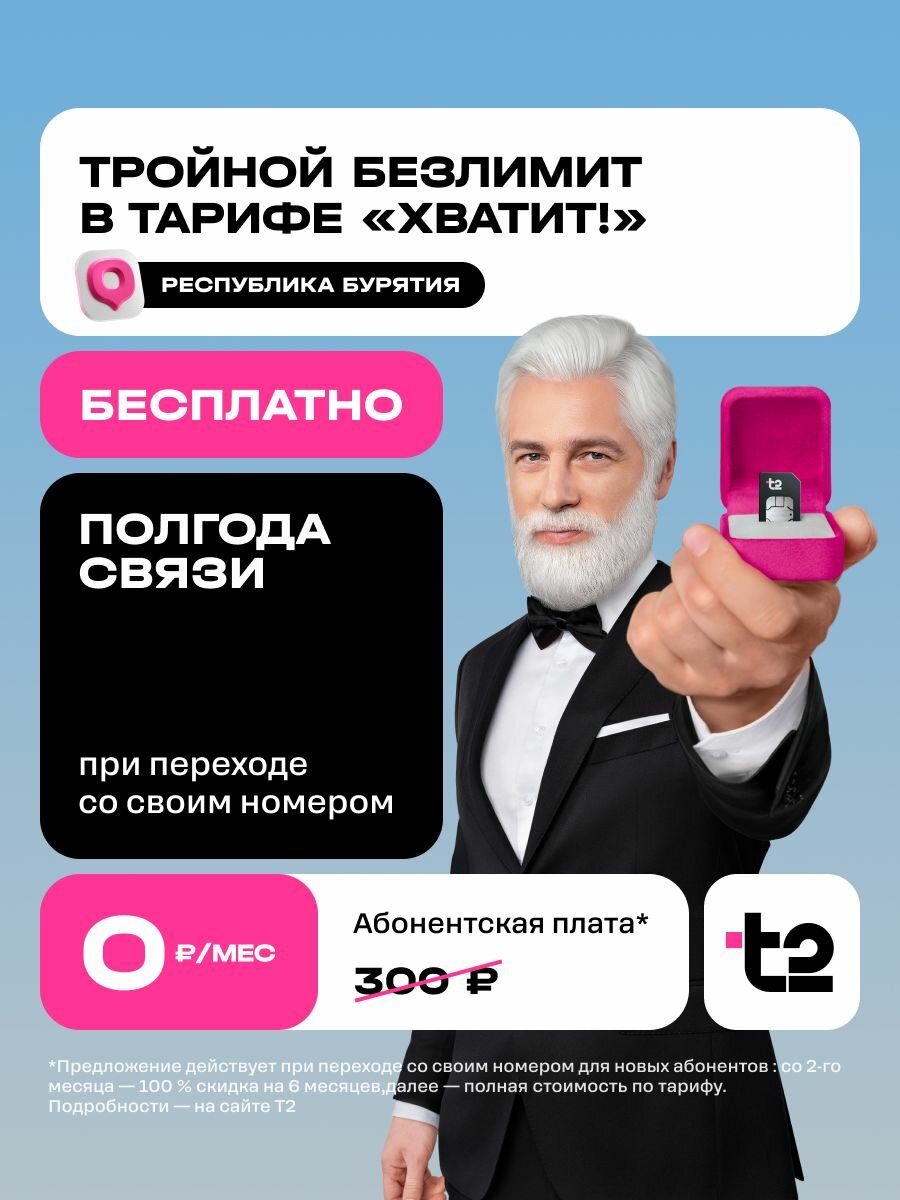 Сим-карта t2 "Хватит!"