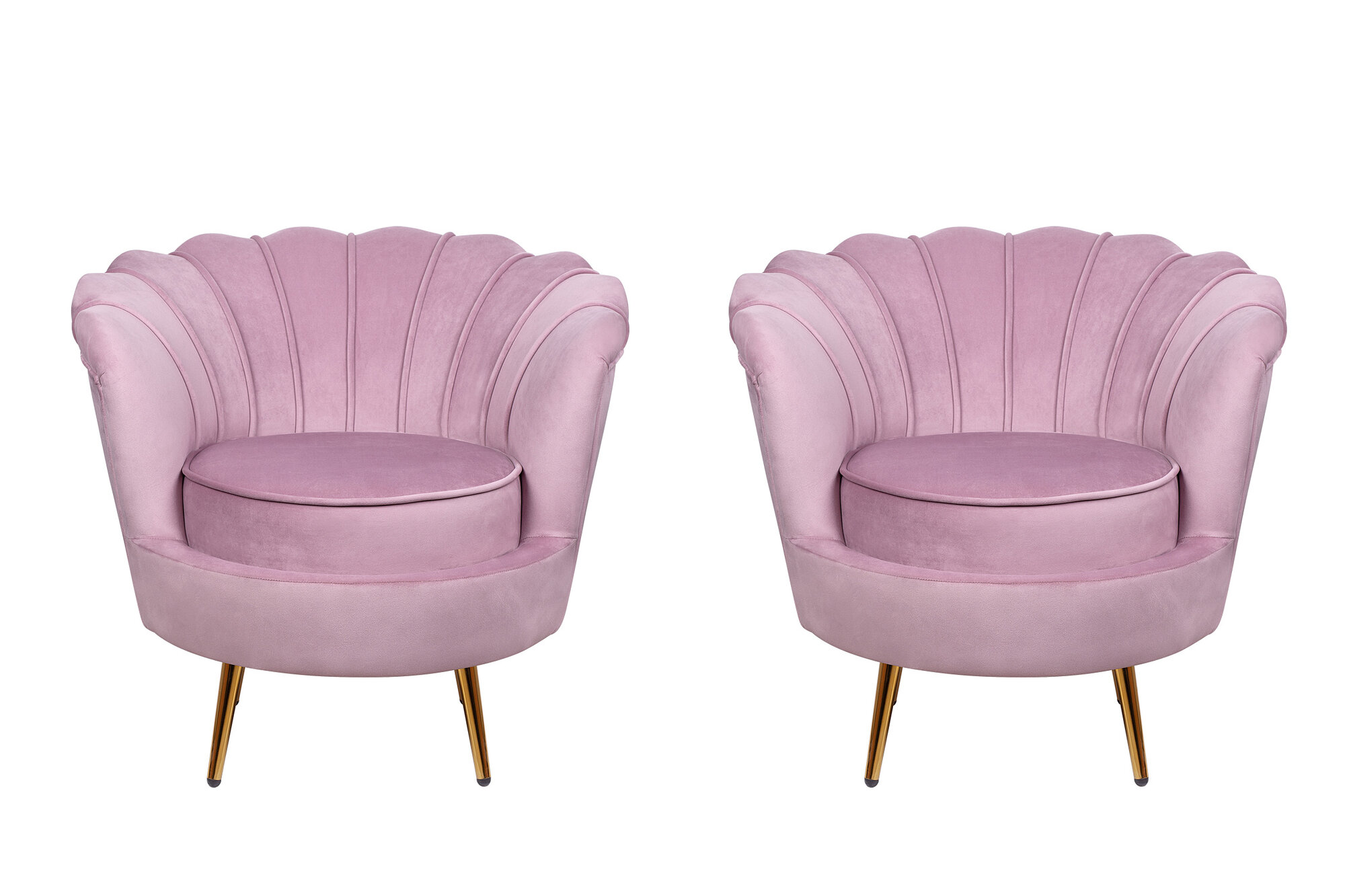 Комплект кресел Mak-interior "Ракушка Pearl Pink", розовый велюр