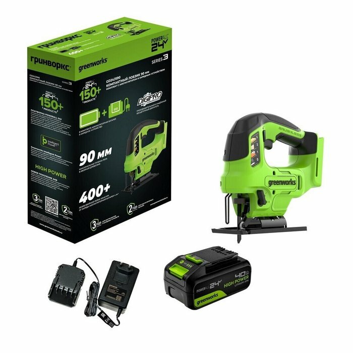 Лобзик аккумуляторный GREENWORKS GD24JS90