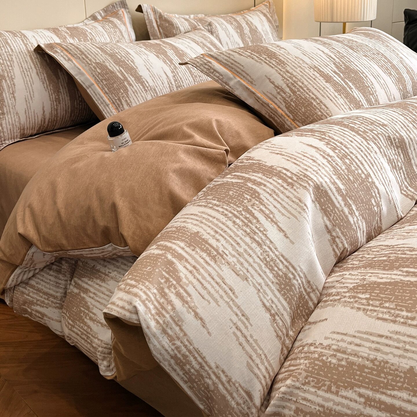 Комплект постельного белья Herrani Home Textiles 2025: новый, из 100% утолщенного хлопка с начесом, четырехкомплектный,