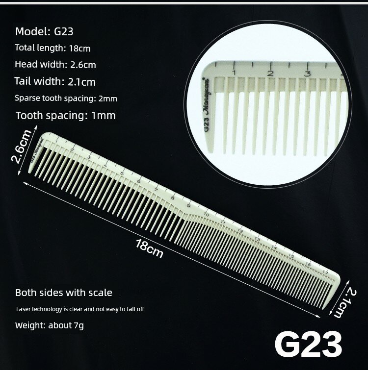 Профессиональная градуированная расческа G23, ультратонкая расческа для мужчин с измерительной шкалой