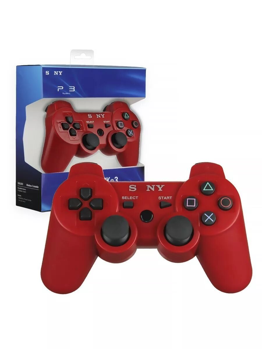Геймпад PS3 "Красный" Беспроводной Джойстик для РS/ПК/Смартфон/Ноутбук