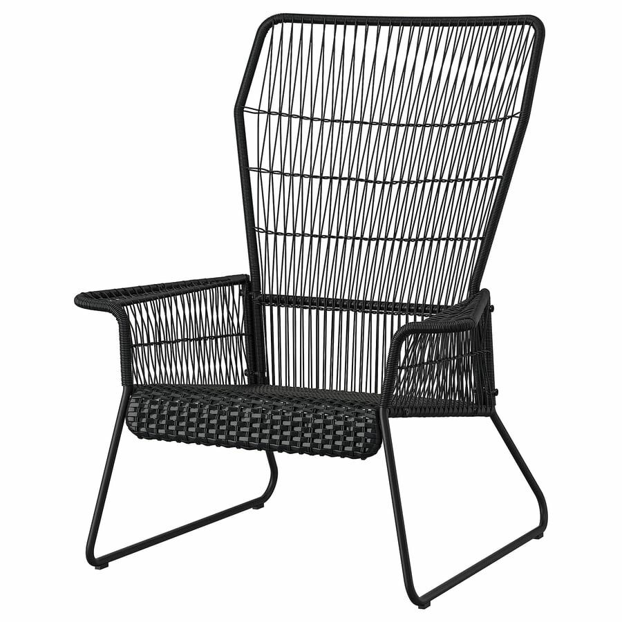 Стул с подлокотниками садовый IKEA TALLSKAR, цвет антрацит, 605.751.46