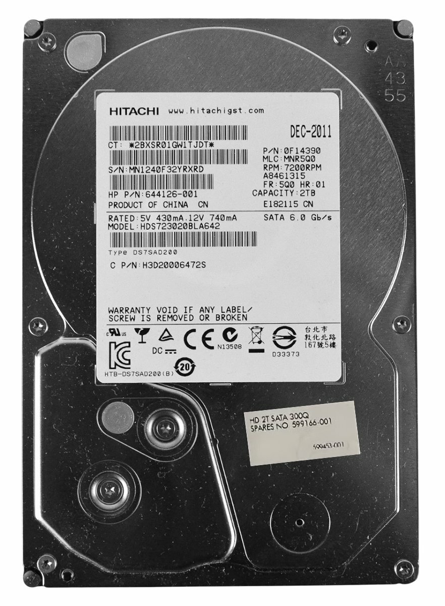 Жесткий диск HP 2Tb 7200 SATAII 3.5" HDD 599166-001