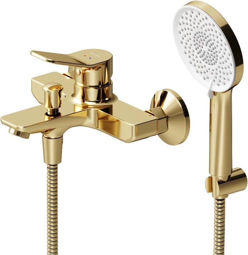 Смеситель для ванны Am.Pm X-Joy F85A15099 с душевым гарнитуром, золотой