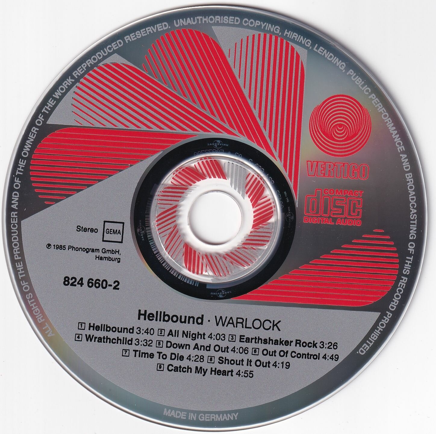 Warlock - Hellbound, 1988, 8-page, CD-Аудио — фото 1
