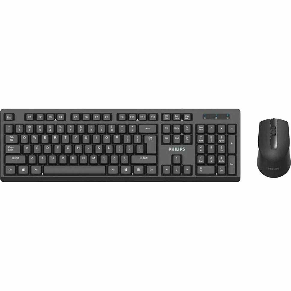 Набор клавиатура+мышь Philips (SPT6324B/60)беспр. 2.4GHz 104кл 1600dpi черн, 2143996