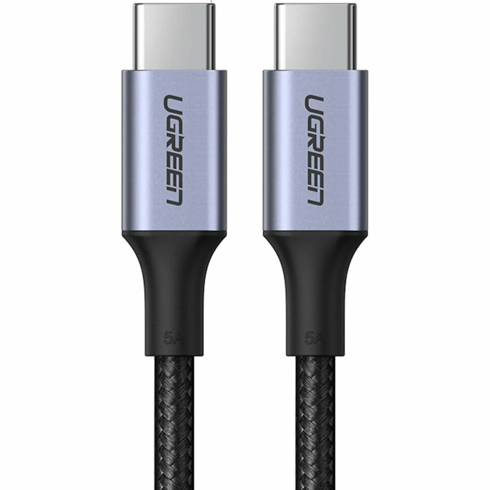 Кабель UGREEN USB C PD 100 Вт, в оплетке, черный. 1м (70427), 1940663