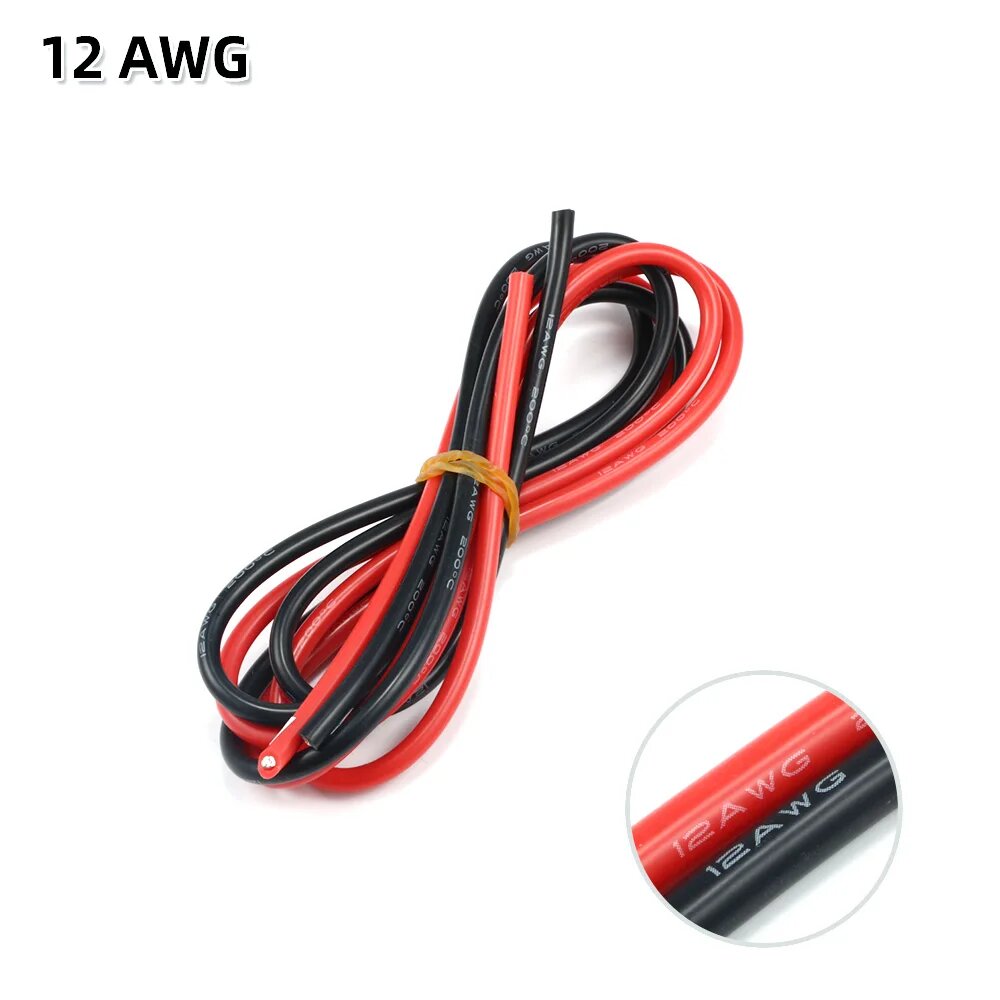 Силиконовый провод U-Angel-1988 2 м, 8-22 AWG, красный+черный