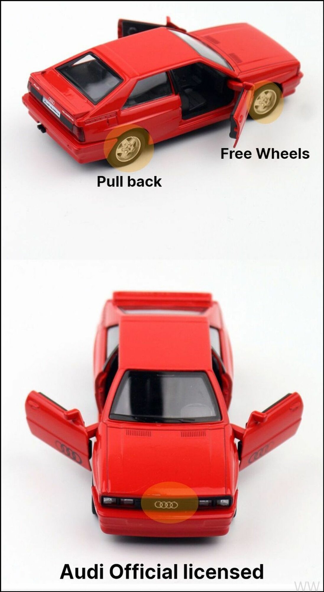 RMZ CITY 1:36 Коллекционная металлическая машина Audi Quattro1980