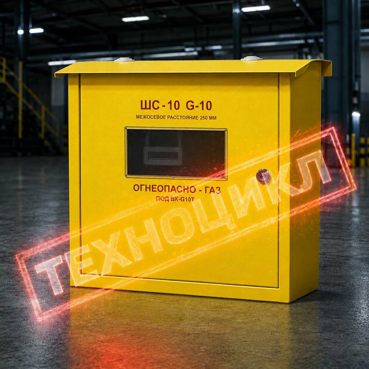 Шкаф для счетчика газа ШС-10 G-10 250мм с дверцей техноцикл 360х380х230 мм, порошковая окраска, желтый