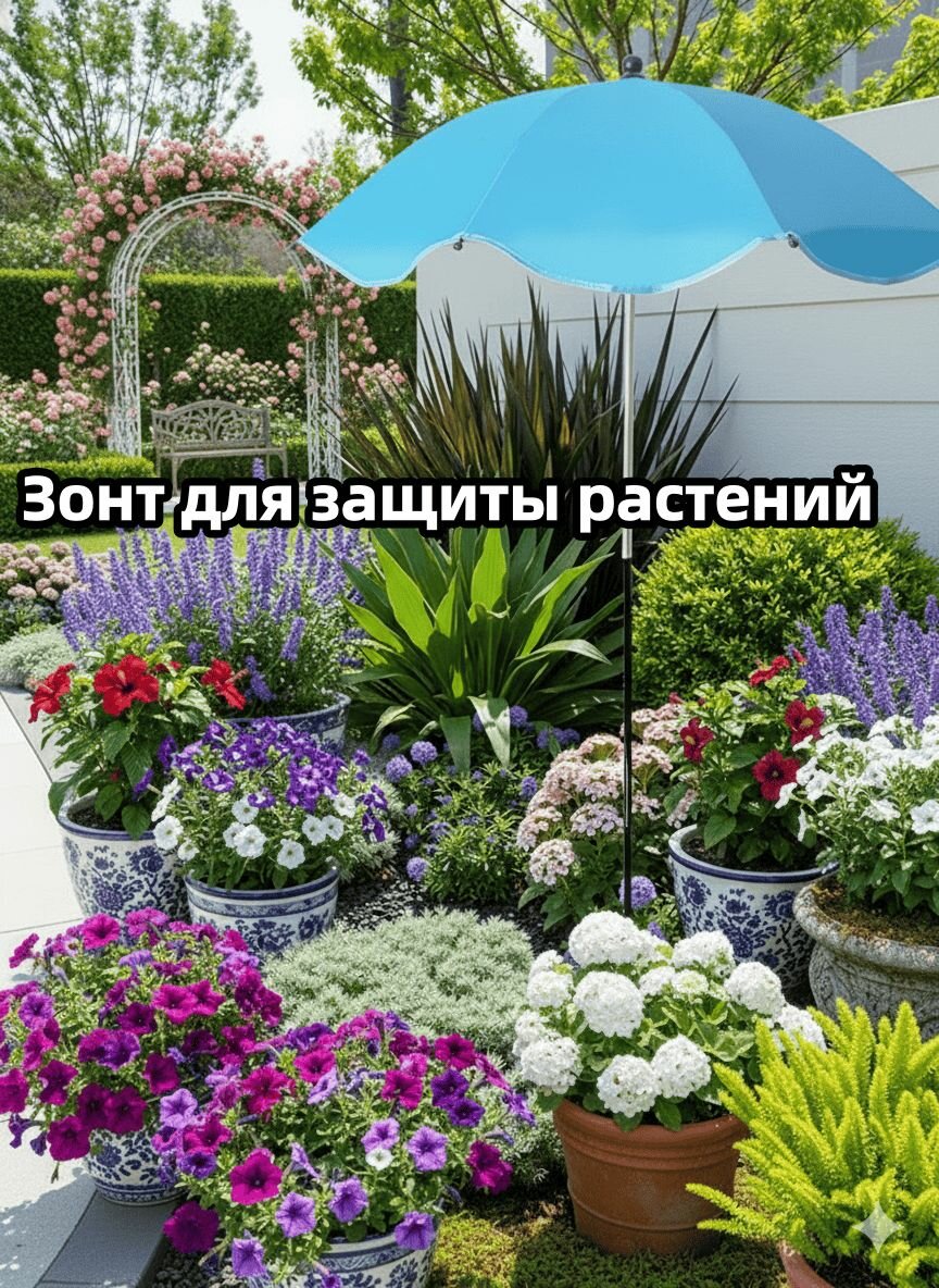 Садовый зонт, 60 см, фиолетовый, защищает растения от дождя на открытом воздухе (Цвет товара: blue)