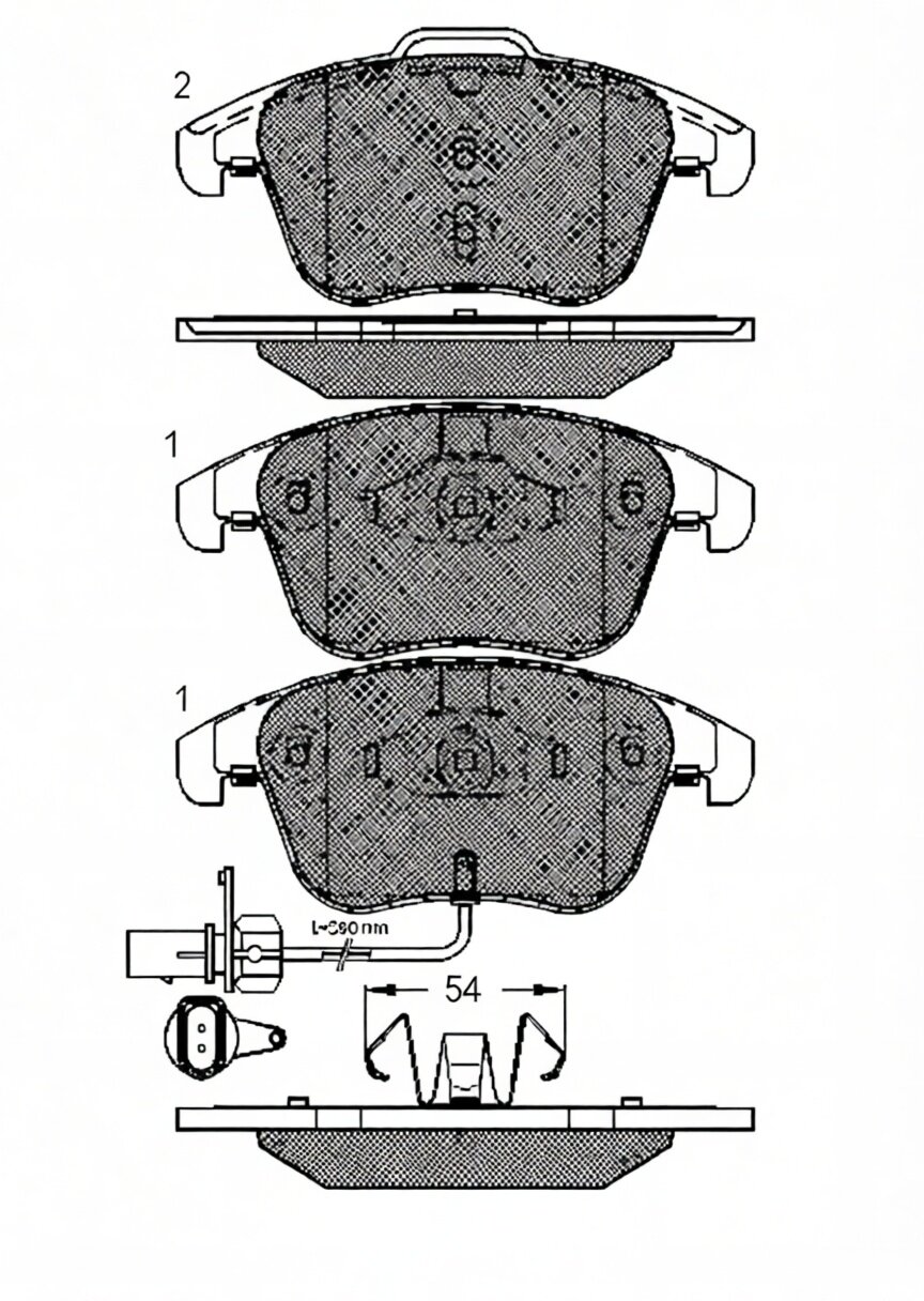 Колодки передние (AUDI A4/A4 ALLROAD/A5 1.8-3.2 07-) (с датчиком) PN0398W NiBK арт. PN0398W