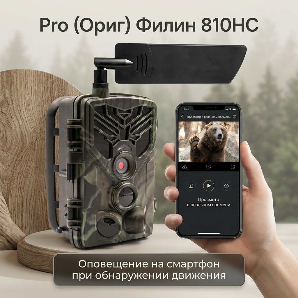4G-4K фотоловушка для охоты и охраны дачи Pro Филин 810HC