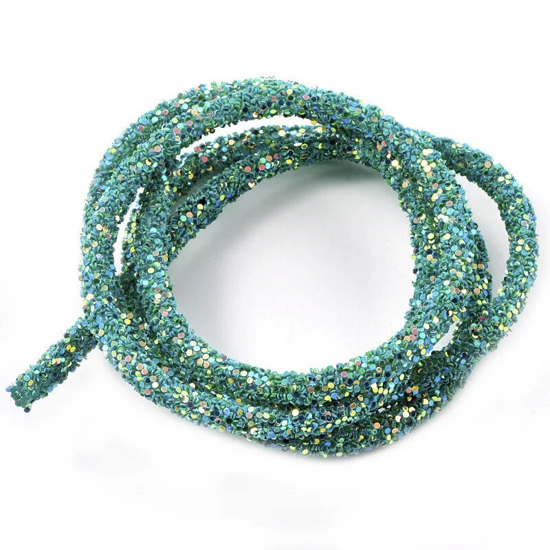 Блестящая веревка со стразами для рукоделия 1yard, 6mm green
