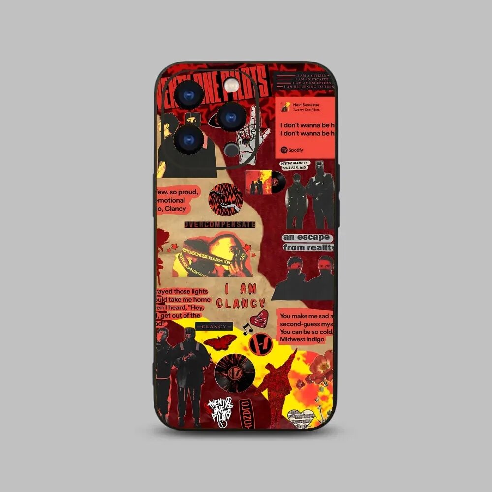 Чехол Twenty One Pilots для iPhone 15, 11, 13, 14, Pro, Max, 7, 8, Plus, X, Xr,