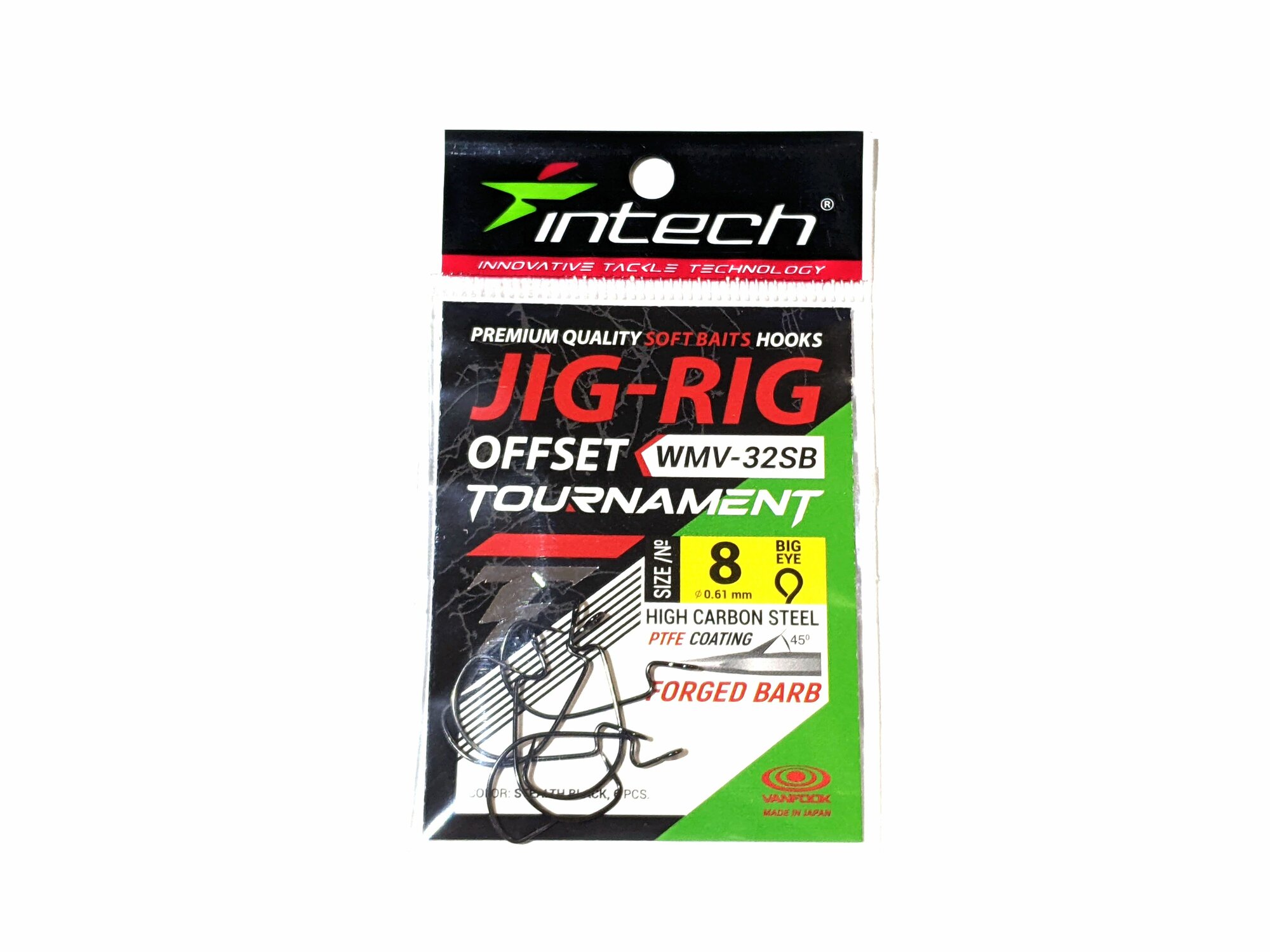 Крючок офсетный INTECH Tournament Jig-Rig Offset WMV-32SB №8