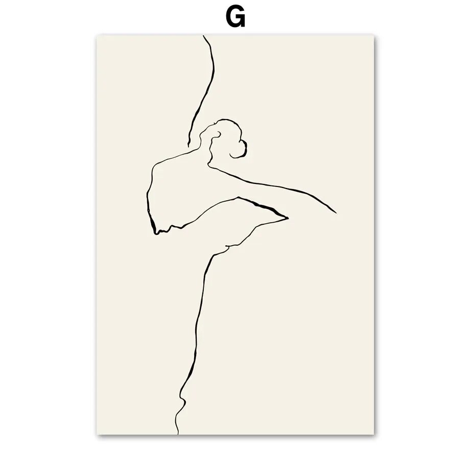 Настенное искусство балерина, цвет G, 40x60 см, без рамы