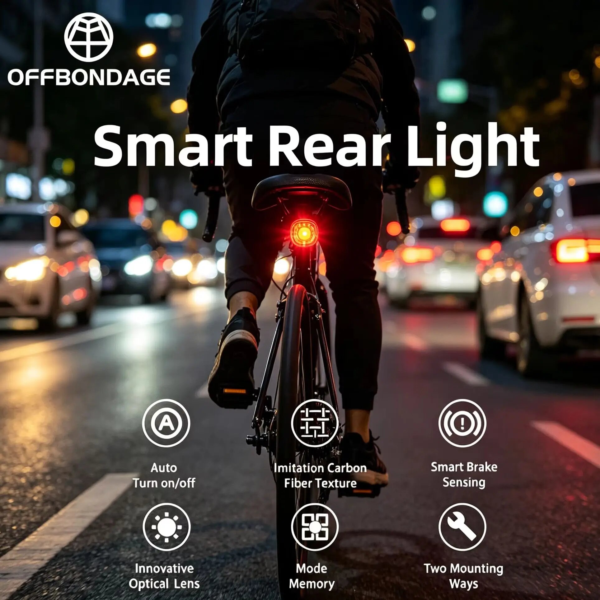 OFFBONDAGE Smart Bicycle Brake Light — фото 1