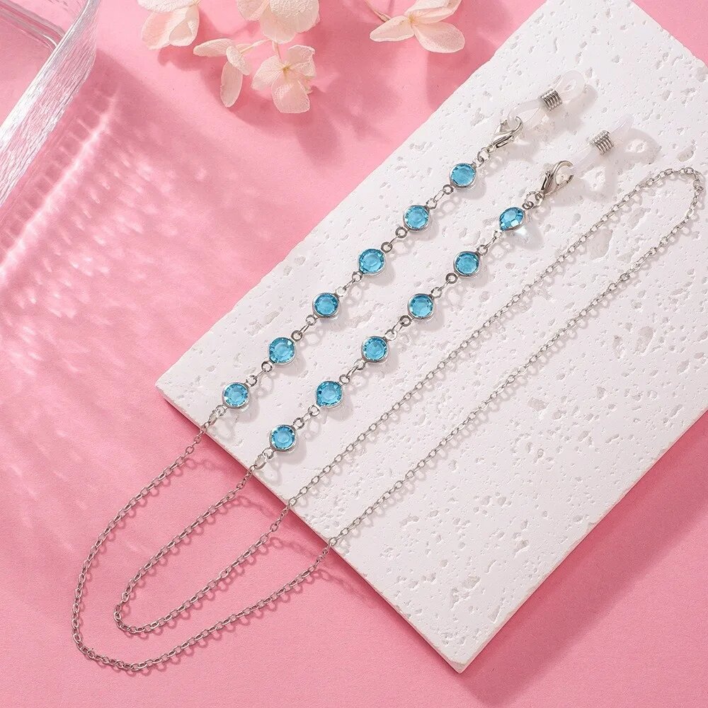 Цепочка для очков Silver - Light Blue