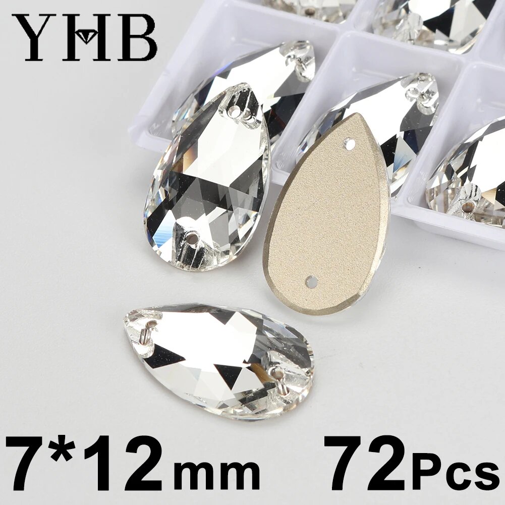 Стразы YHB Drop 7x12mm, 72шт