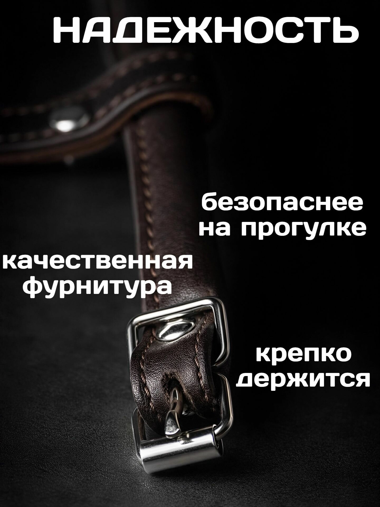 Шлейка кожаная для шпица — фото 1