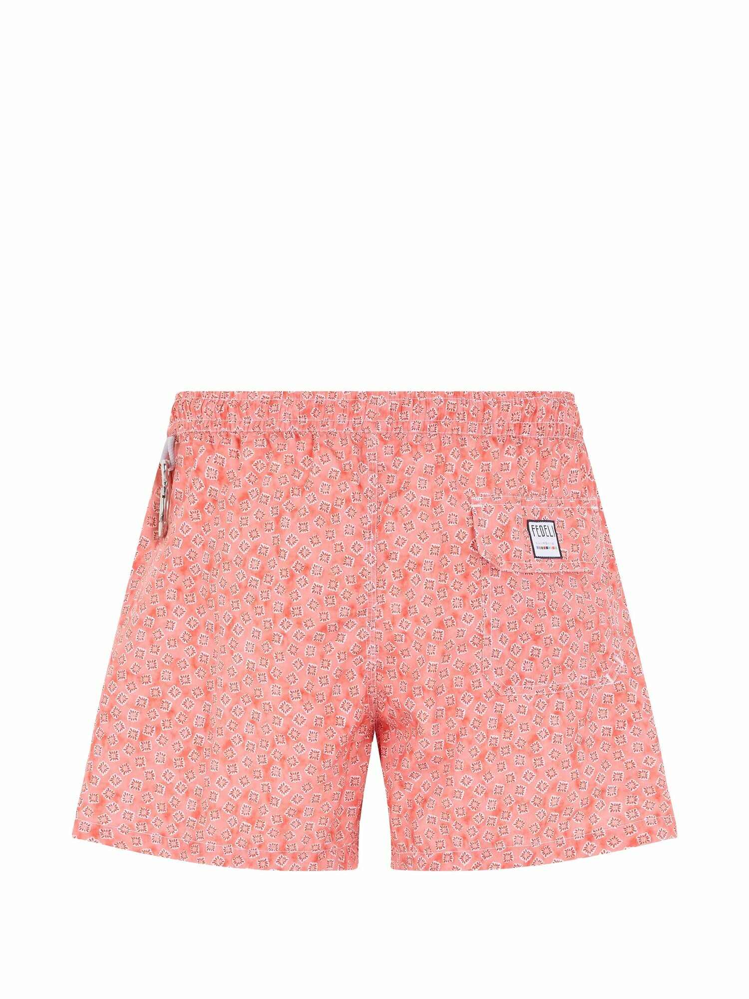 Шорты для плавания FEDELI Geometric-print drawstring swim shorts, размер 46, coral pink — фото 1