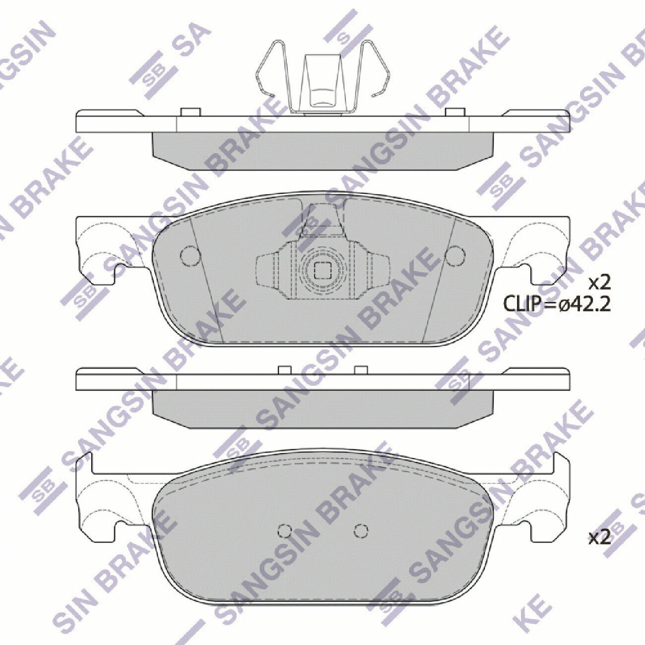 Колодки тормозные дисковые SANGSIN SP4054