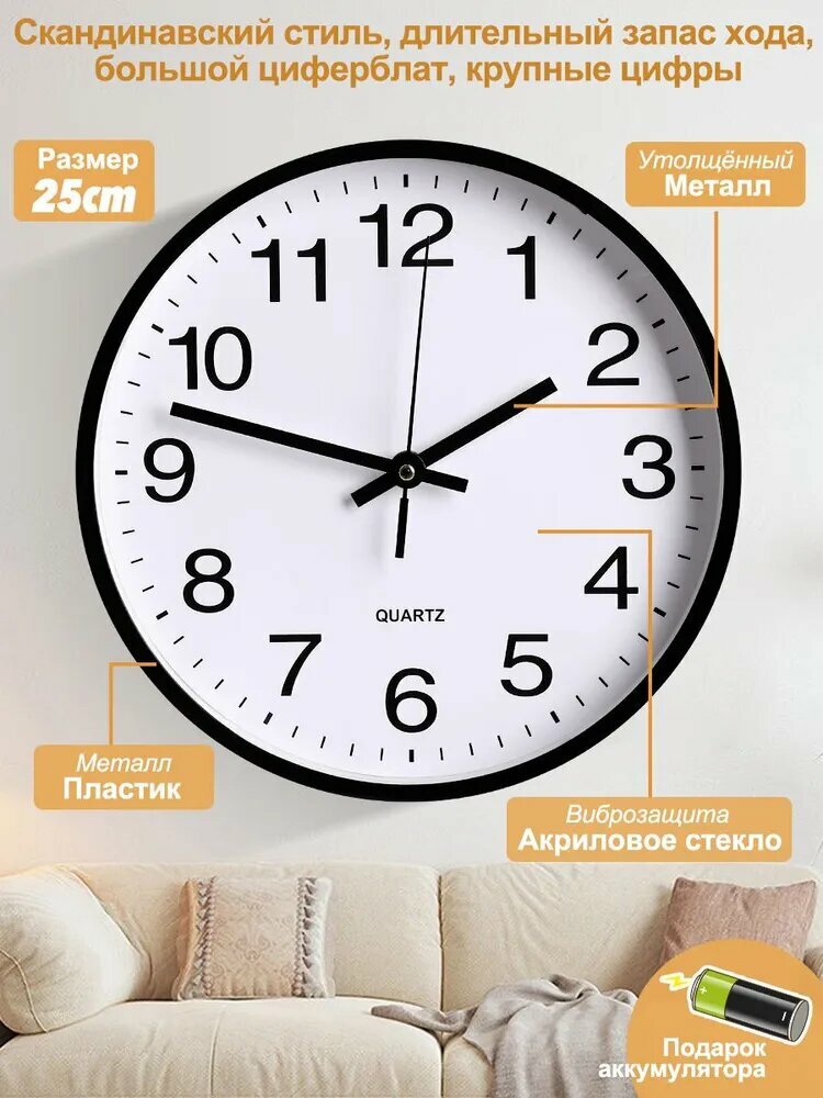 Настенные часы, 25 см х 25 см