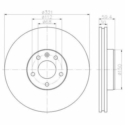 Диск тормозной Hella 8DD355111141 для Audi A6, A6 allroad, A8