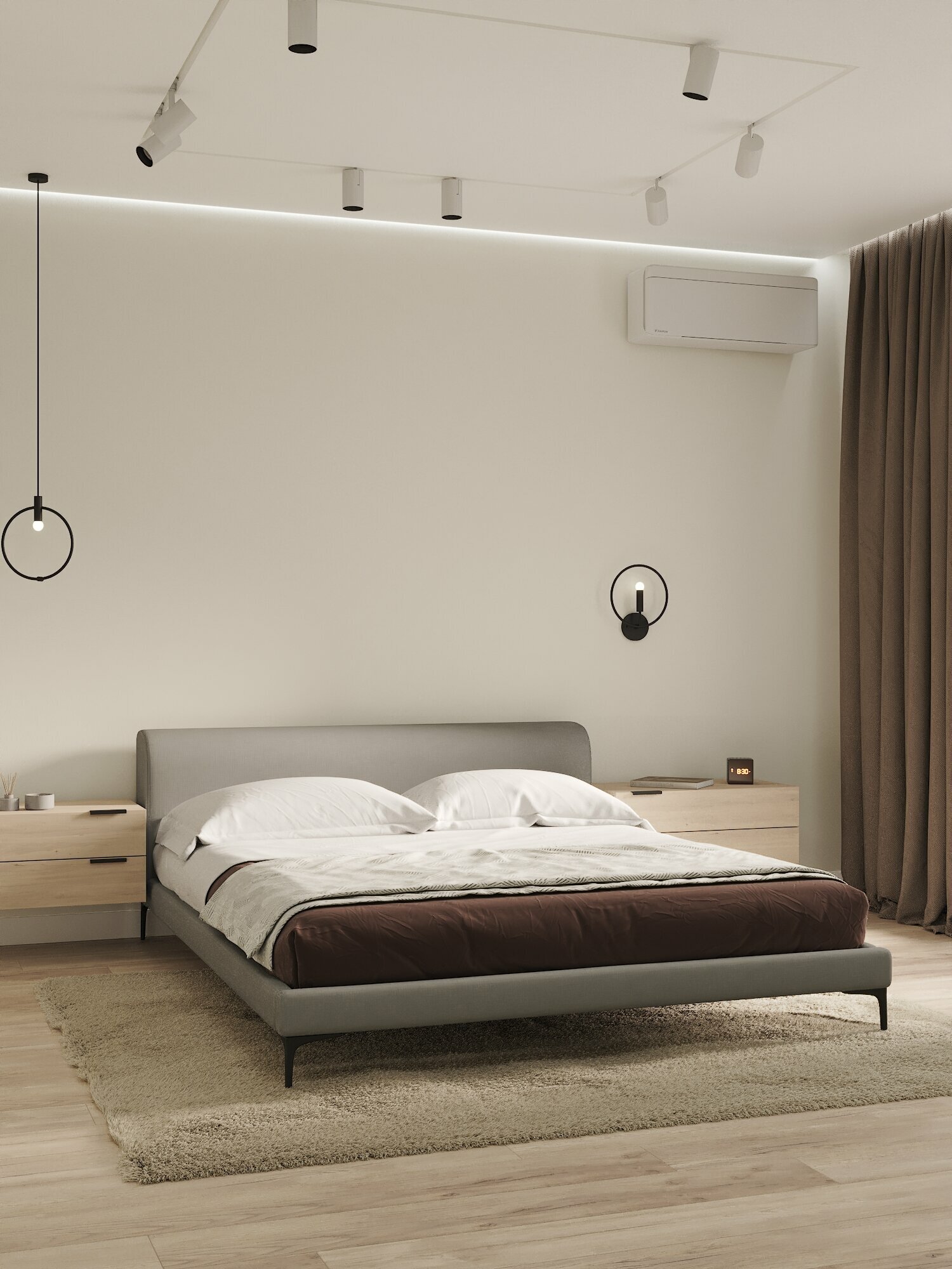 Кровать двуспальная Вильда Grey 160*200, шенилл, на ножках, современный стиль скандинавский лофт