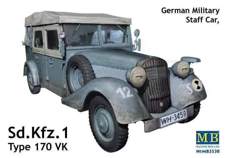 Мастер-бокс 1/35 Sd. Кфз.1 Немецкая командирская машина Typ 170 VK MB3530