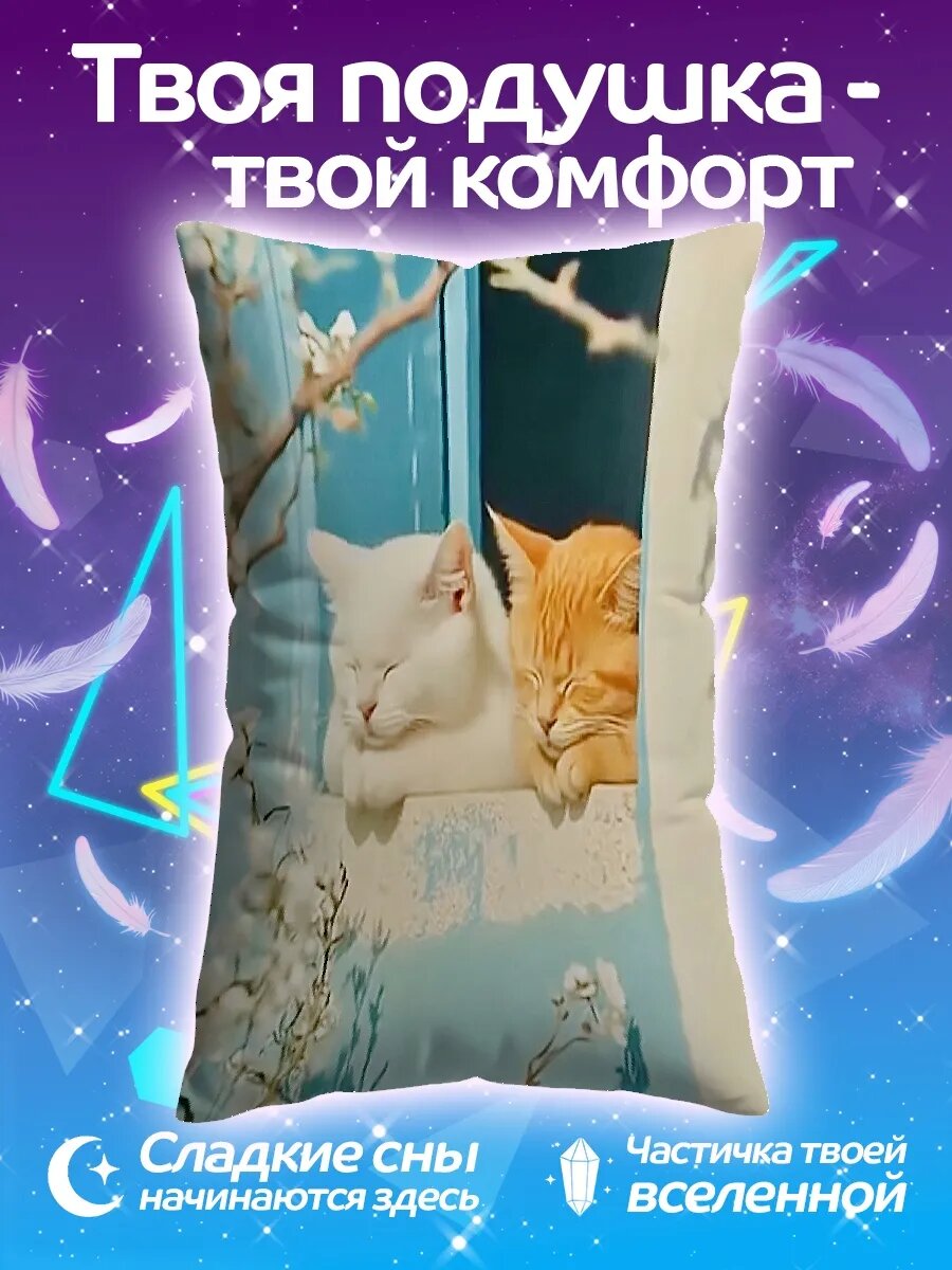 Подушка дакимакура Два спящих кота