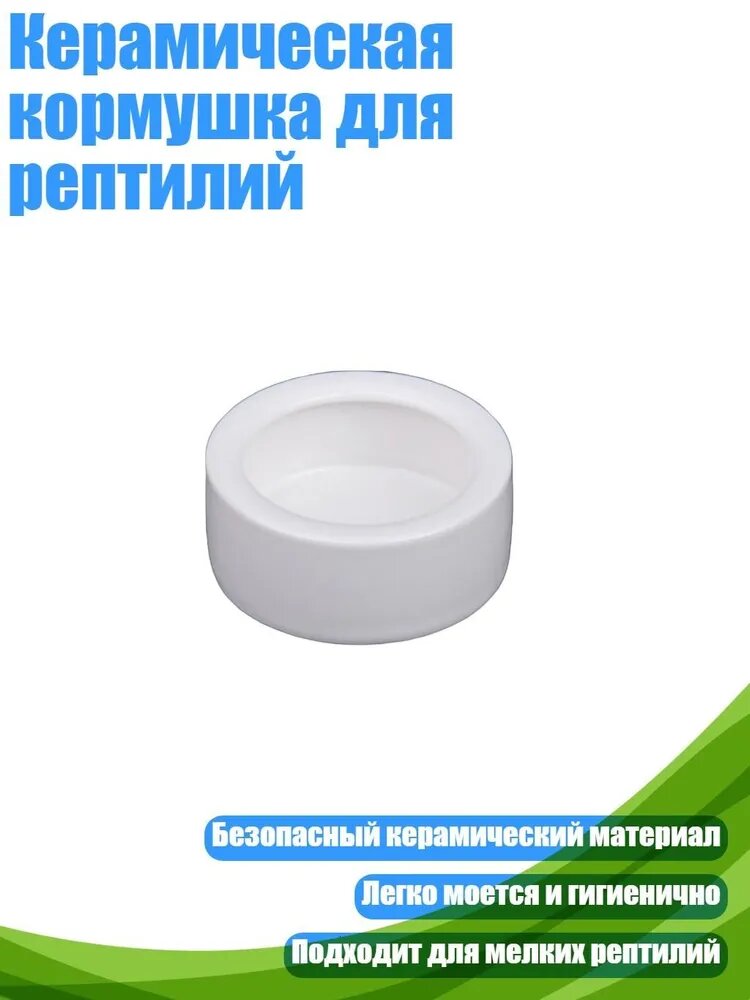 Керамическая кормушка для рептилий, - S