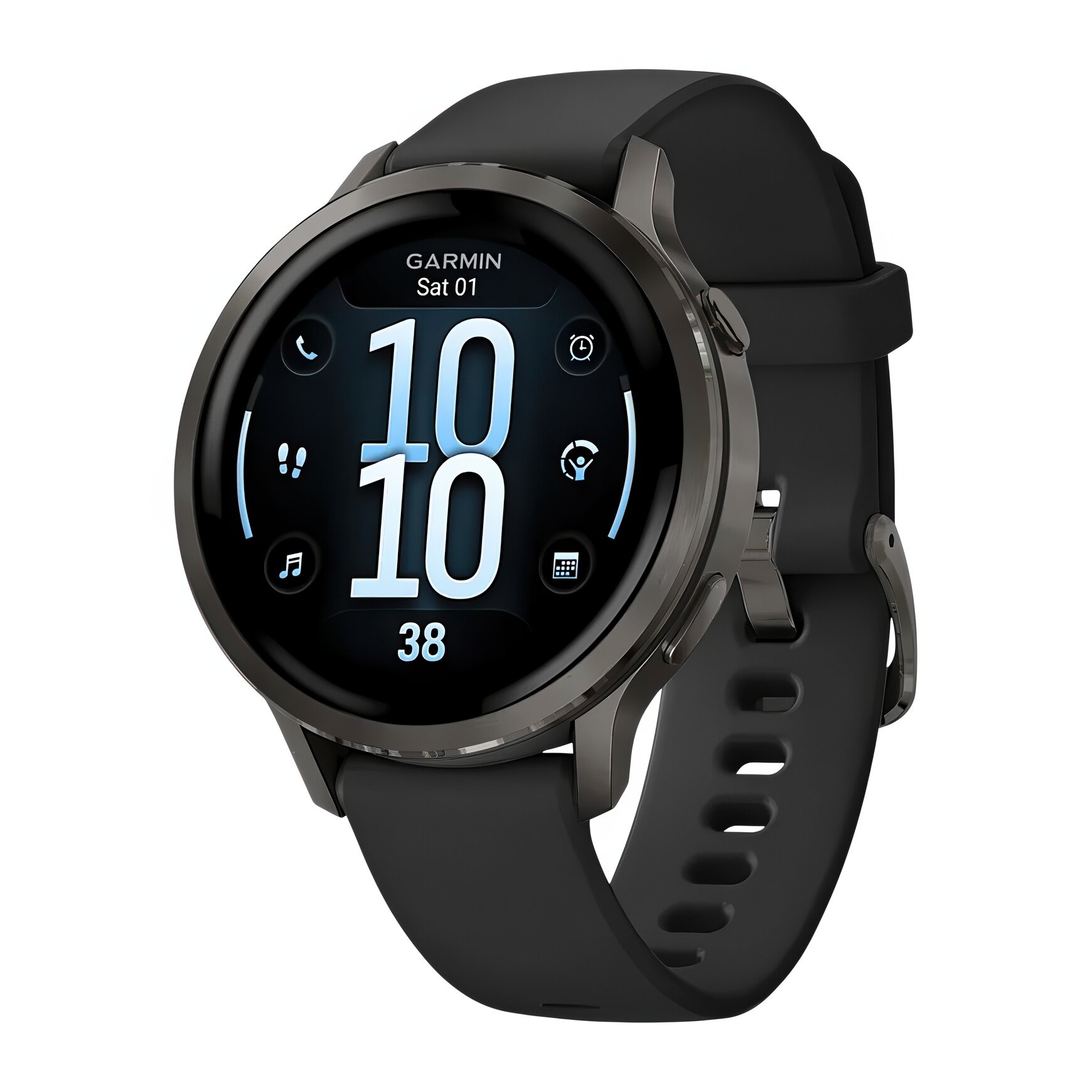 Умные часы Garmin Venu 4 41mm Slate Bezel With Black Silicone Band