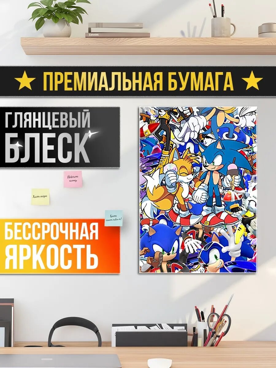 Постер на стену Sonic pattern Соник — фото 1