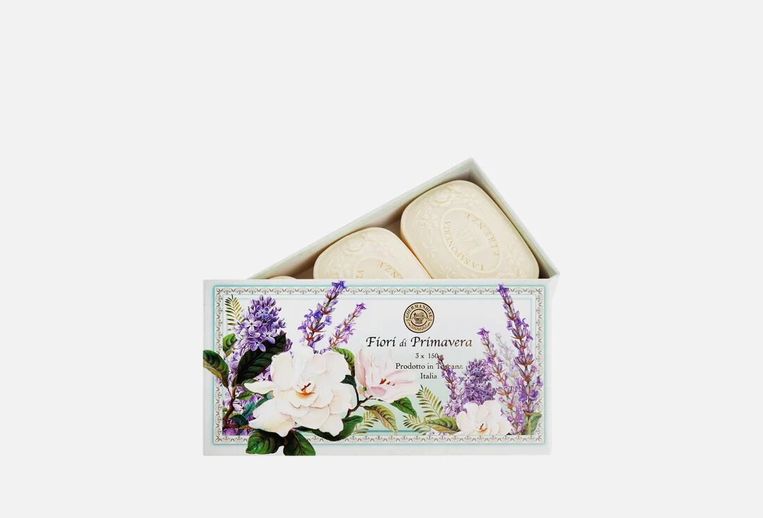 GOURMANDISE Fiori di Primavera Set Набор натурального мыла 3 шт