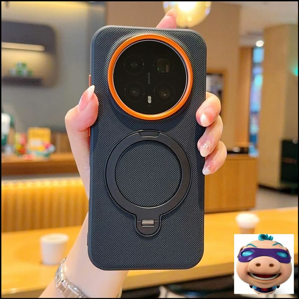 Чехол для Honor Magic8 Pro с магнитным кронштейном, антиударная обложка-трансформер в подставку, черный