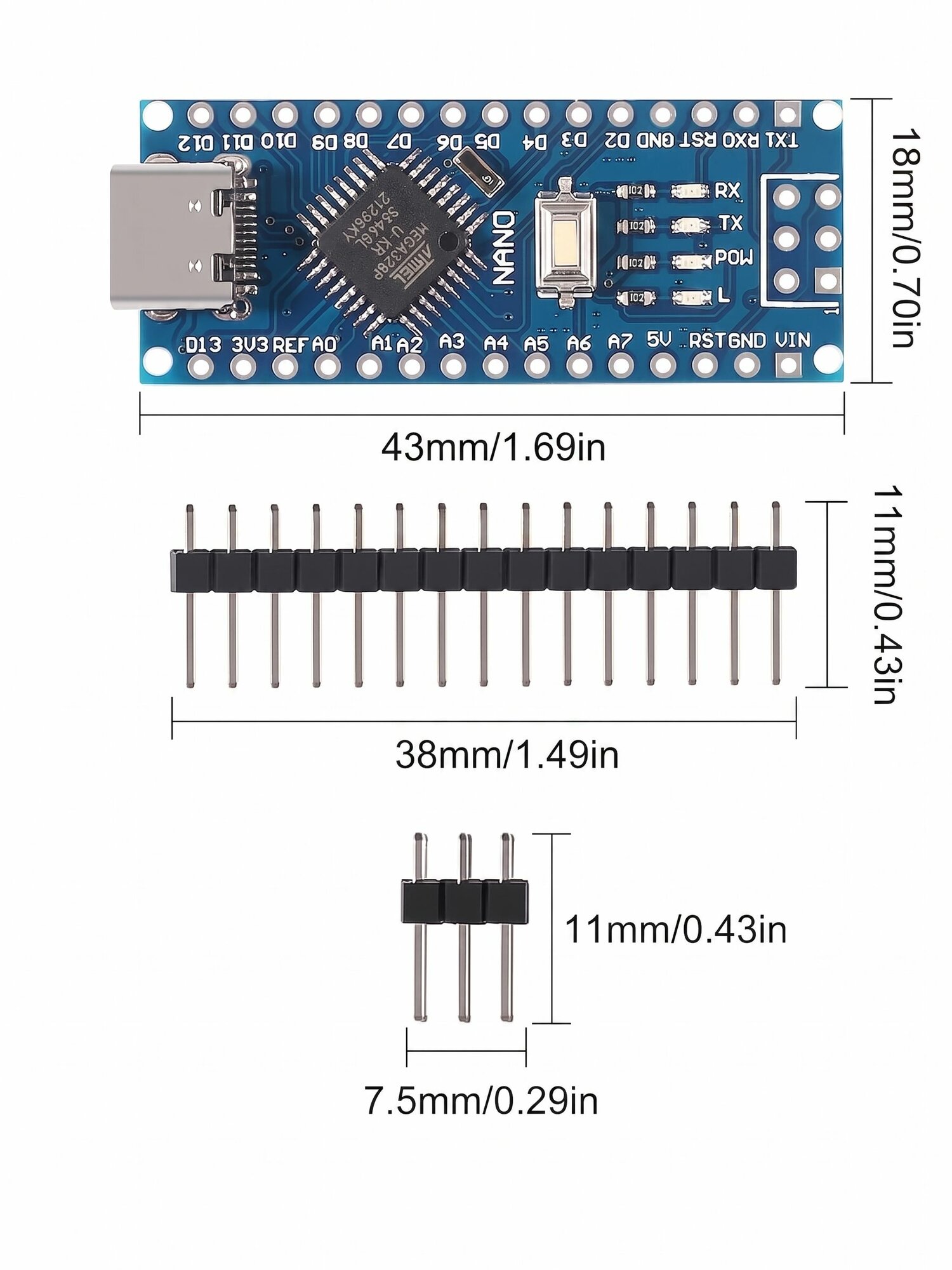 Ардуино нано V3.0 Type-C — фото 1