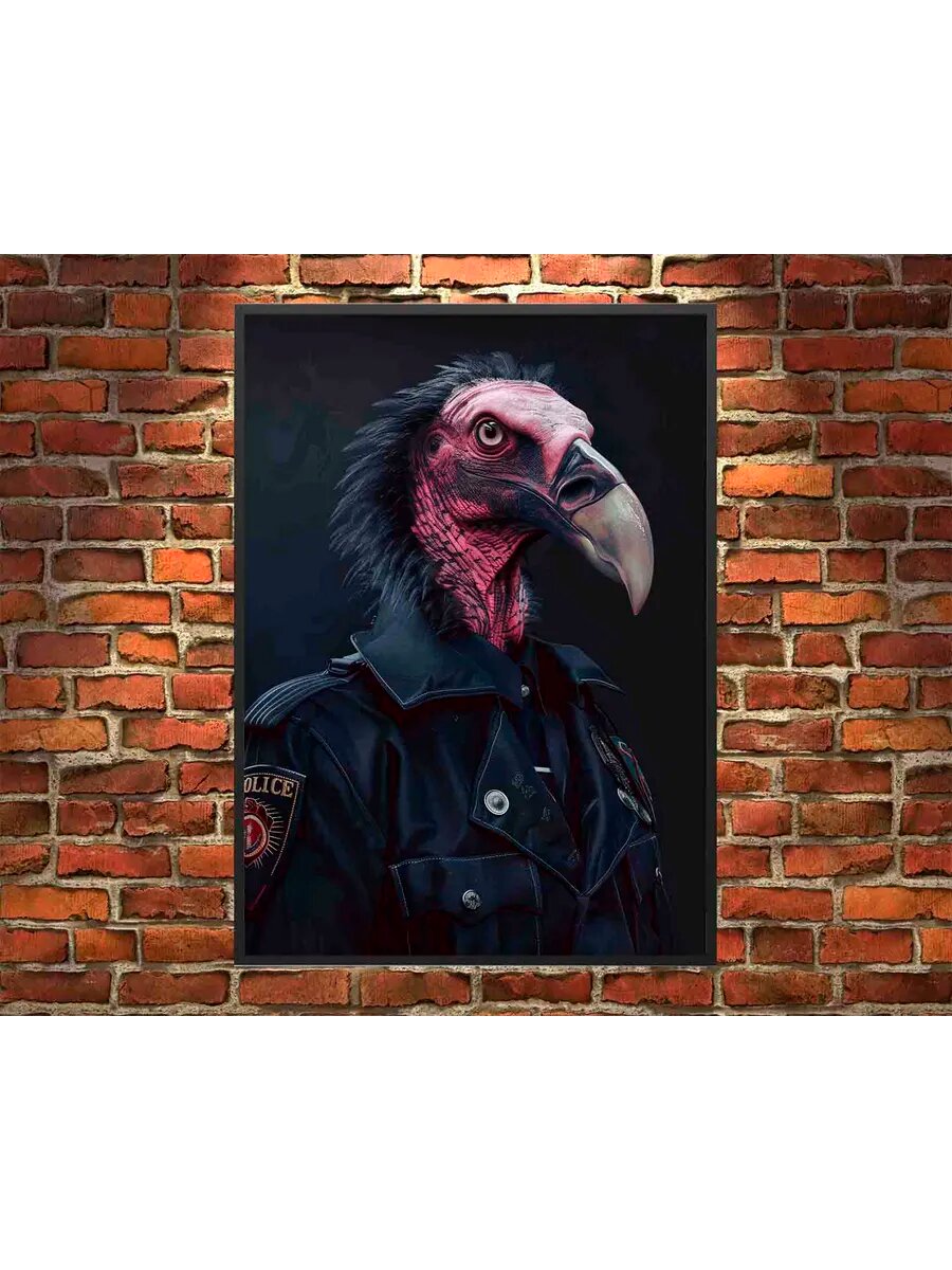 Птица-стервятник-полицейский 2, Плакат 30x42см