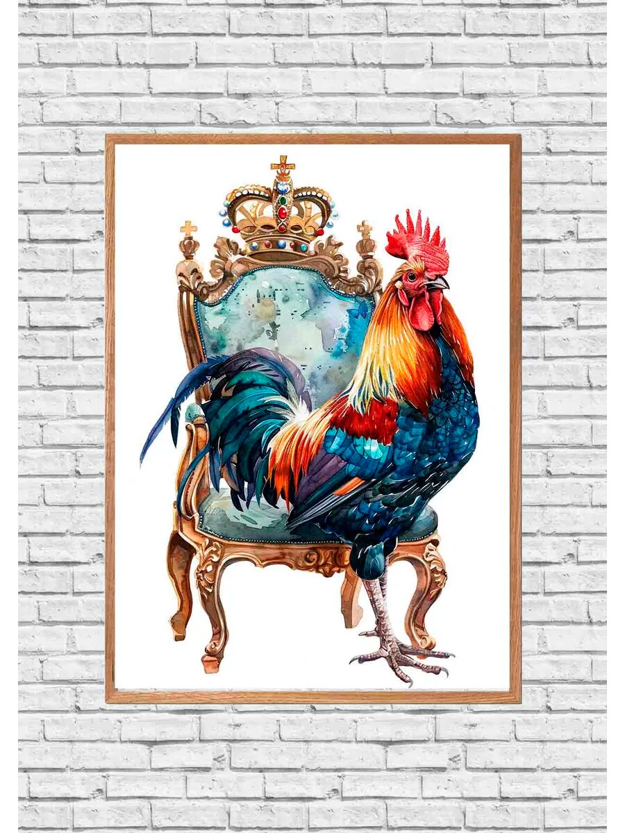 Петух-птица, король Англии 0, Плакат 30x42см