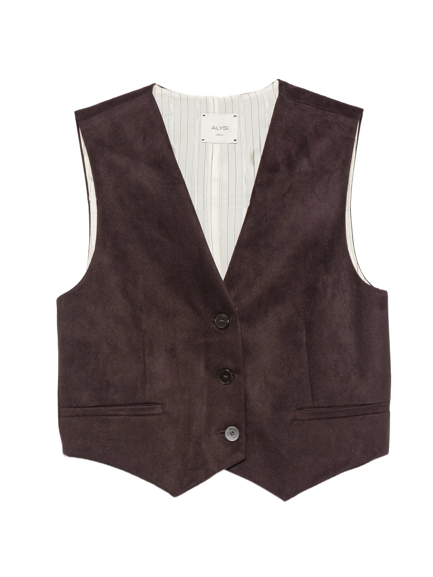 Пальто Alysi Suede-effect button-up waistcoat