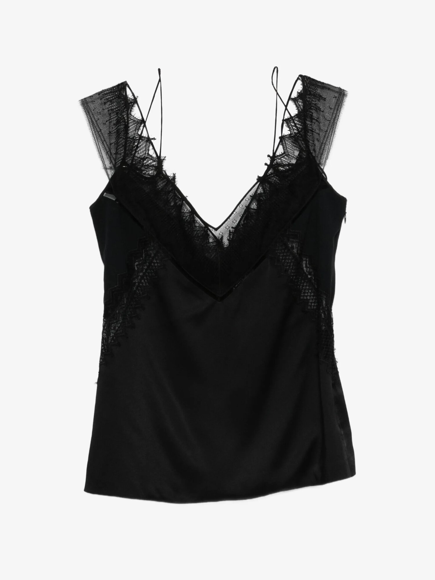 Топ Lace-trim satin top