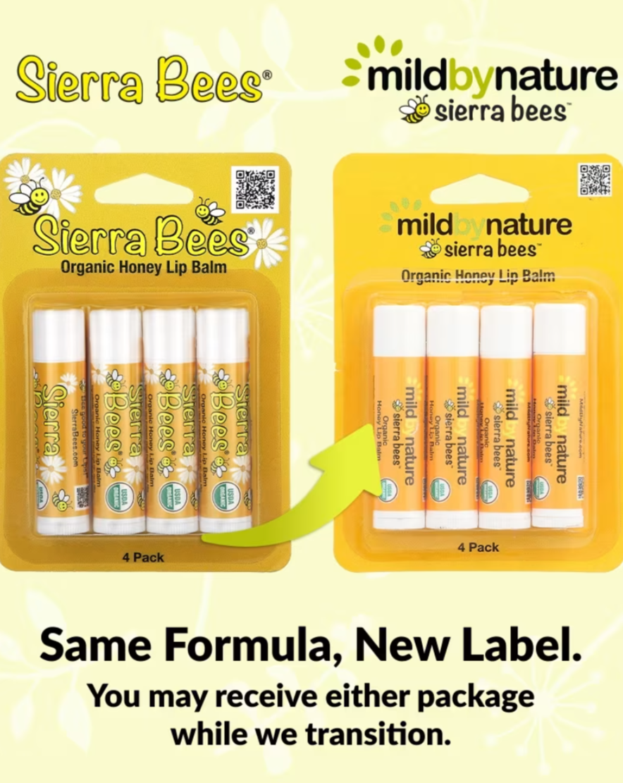 Sierra Bees, Органический бальзам для губ, аромат меда, 4 штуки