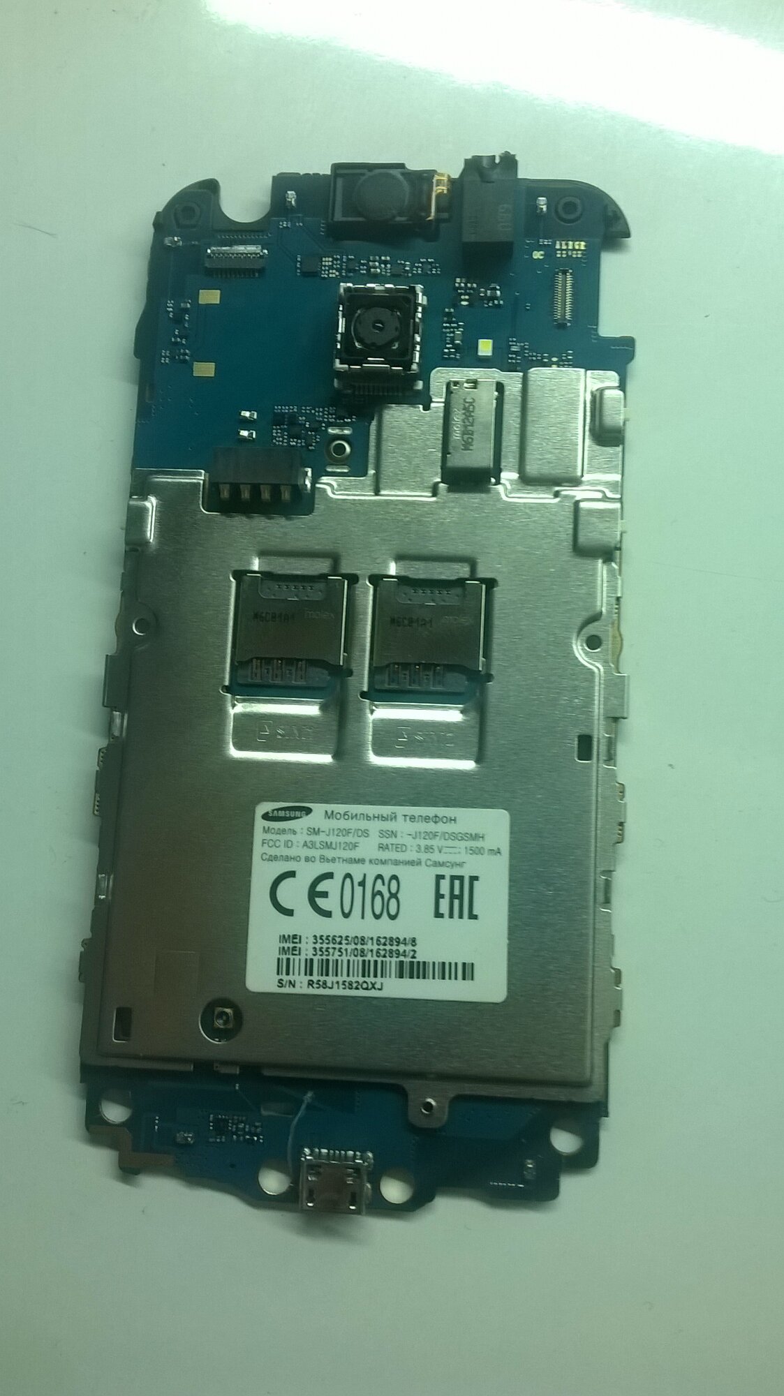 Материнская плата телефона samsung sm-J120F/DS